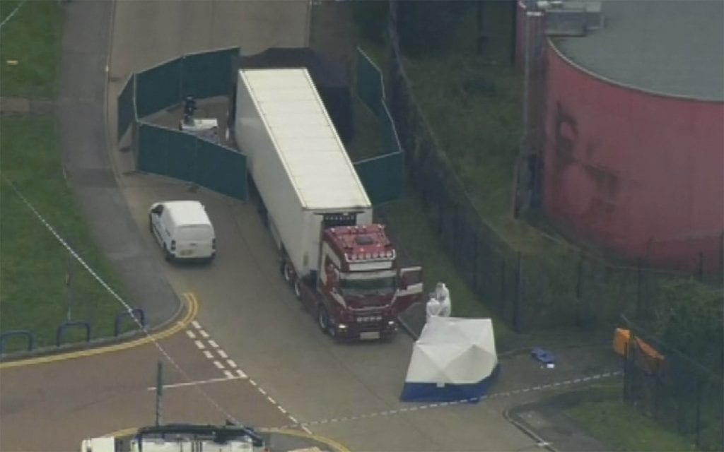 39 dead bodies found in truck container near London, driver arrested ...