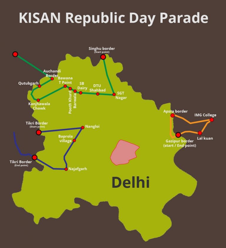 Farmers’ R-Day rally: Here’s how the tractors will roll into Delhi