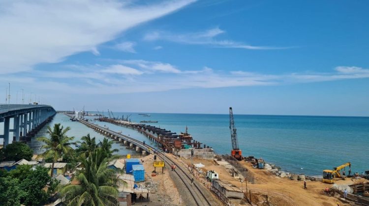 New vertical lift rail bridge connecting Rameshwaram off Tamilnadu.