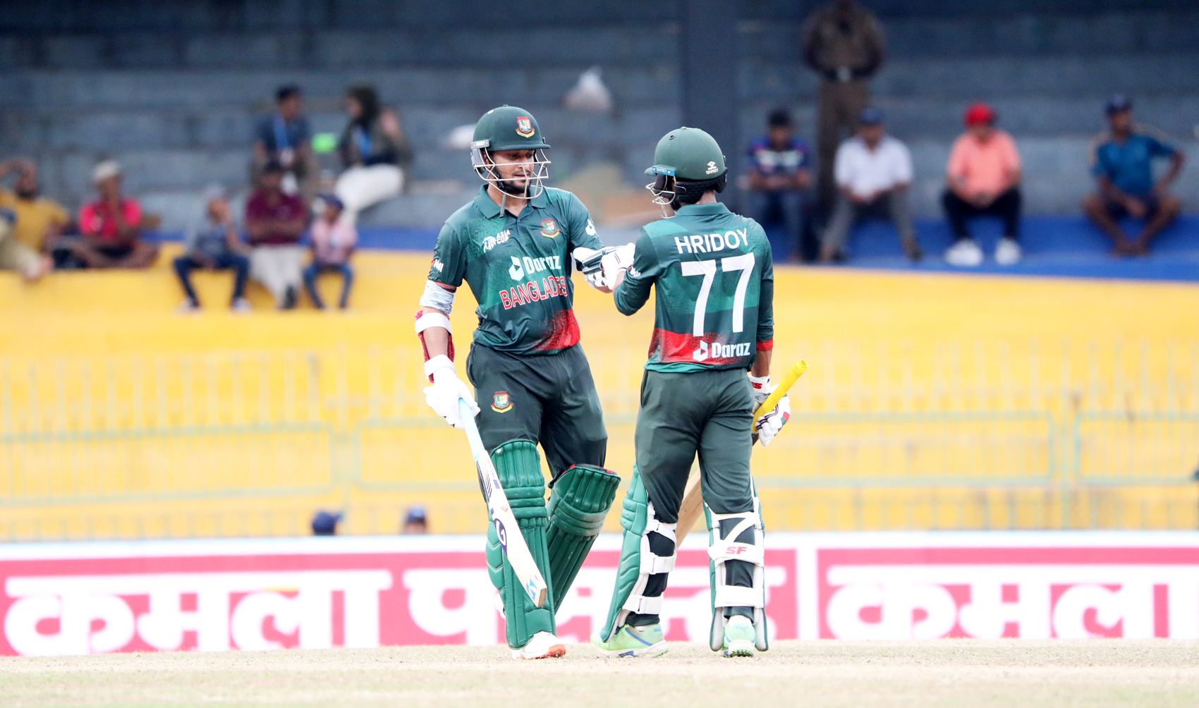 Shakib and Towid's fifties propel Bangladesh to 265/8 against India