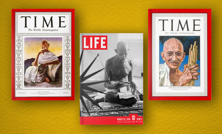 Mahatma Gandhi on magazine covers, front pages of newspapers over the years