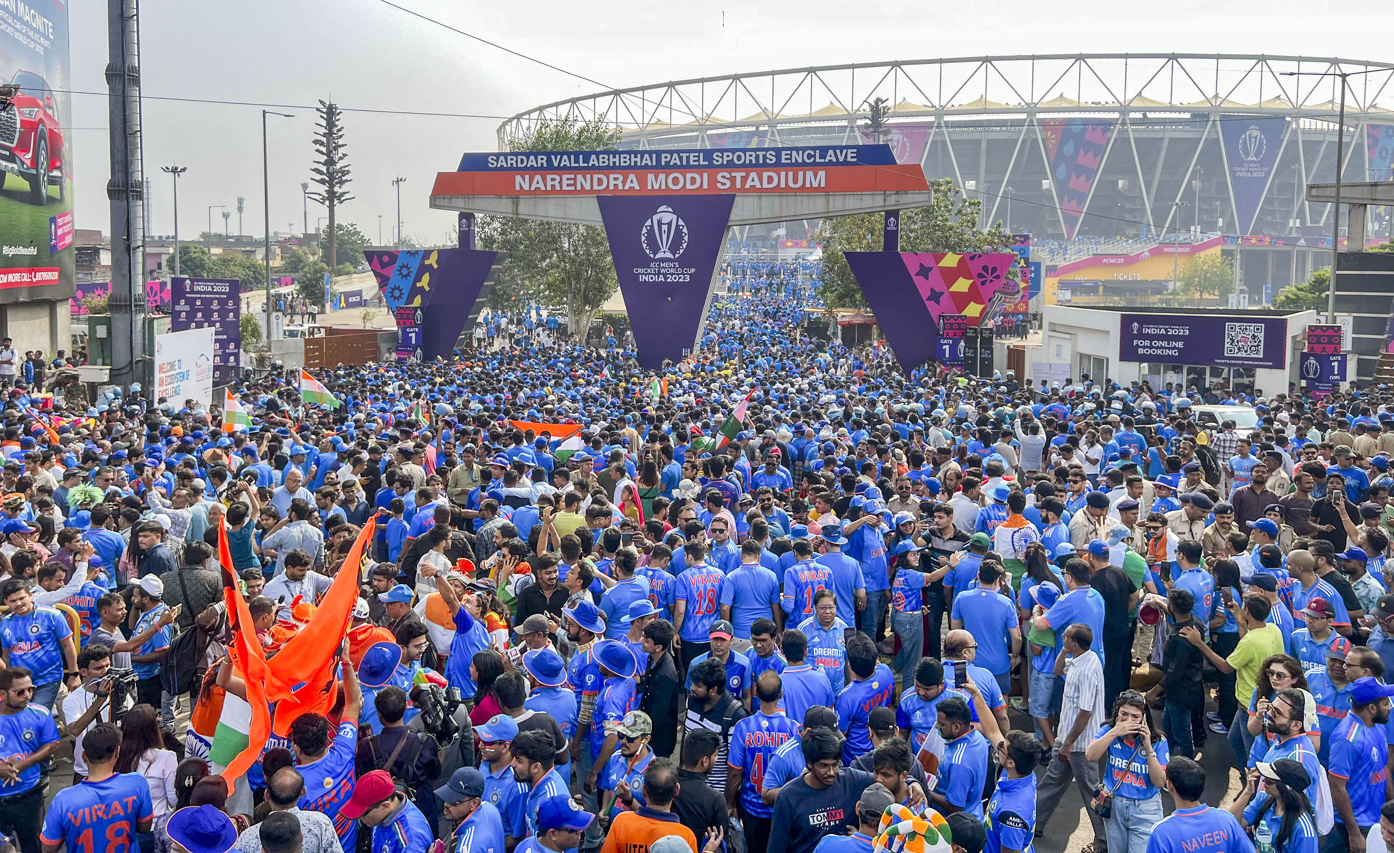 World Cup final: ‘Ocean of Blue’ makes way towards Motera