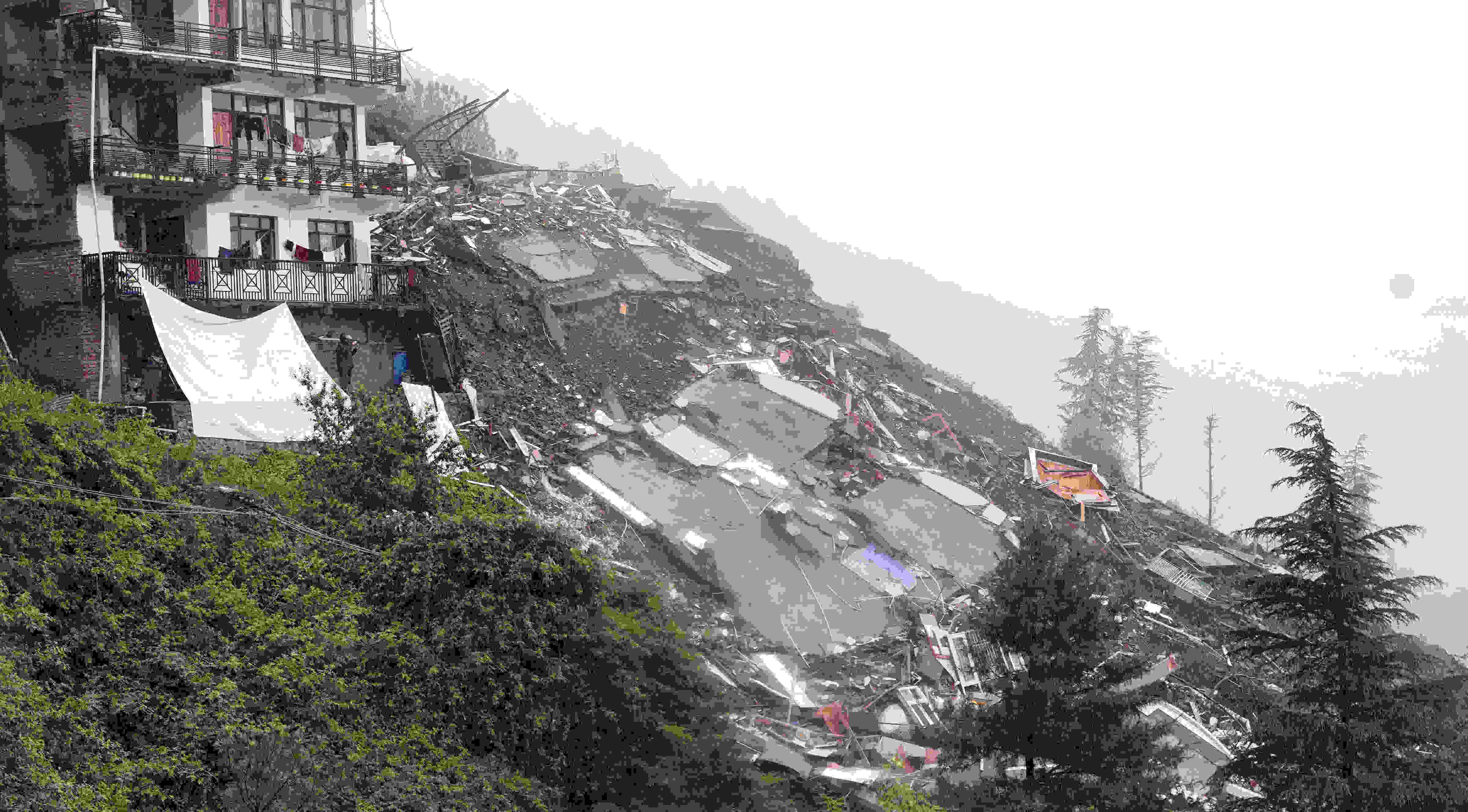 Himachal rain: Building collapses in Shimla, landslides block highways